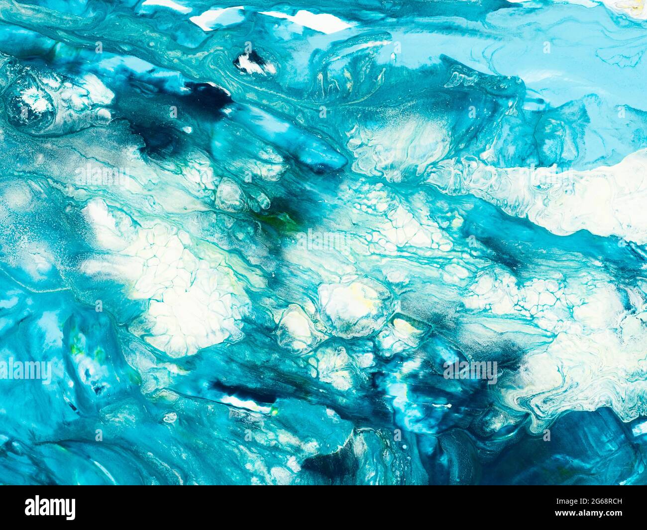 Abstract creative blue hand painted background, fluid art, marble ...