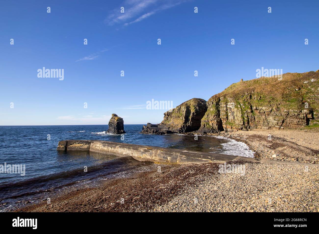 The small harbour at Latheronwheel on the coast of Caithness, Scottish ...