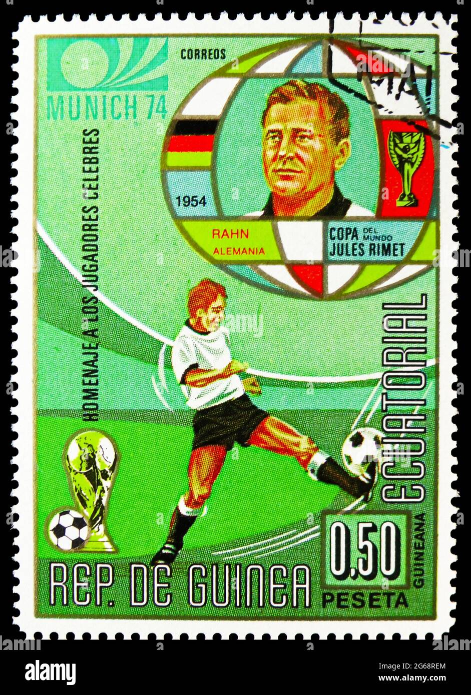 MOSCOW, RUSSIA - DECEMBER 16, 2020: Postage stamp printed in Equatorial ...