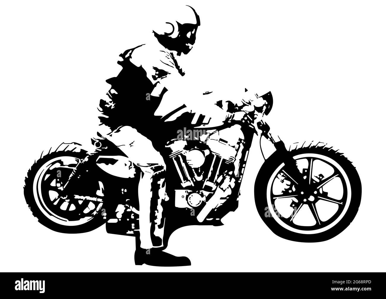Motorcyclist on Motorcycle Drawing Stock Vector Image & Art - Alamy