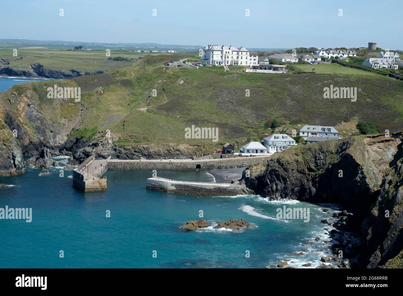 Mullion Cove, a Cornish Fishing village, on the Lizard Peninsula ...