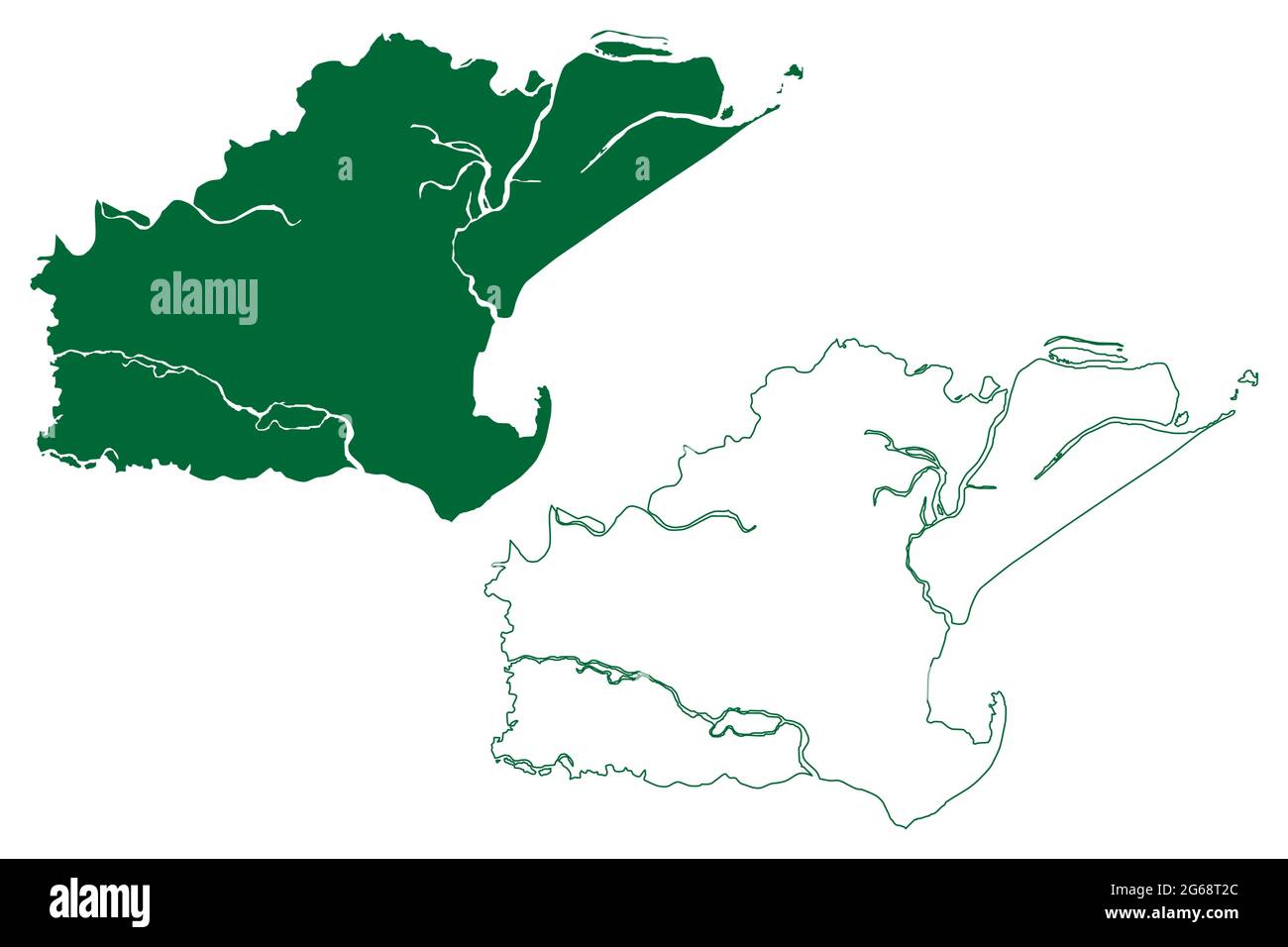 Kendrapara district (Odisha State, Republic of India) map vector ...