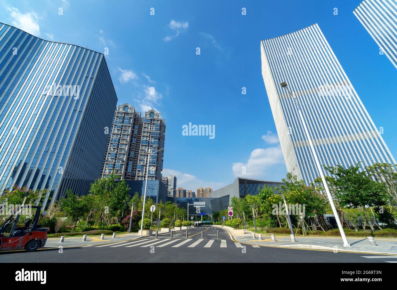 Modern skyscrapers in the business district, Xiamen, China Stock Photo ...