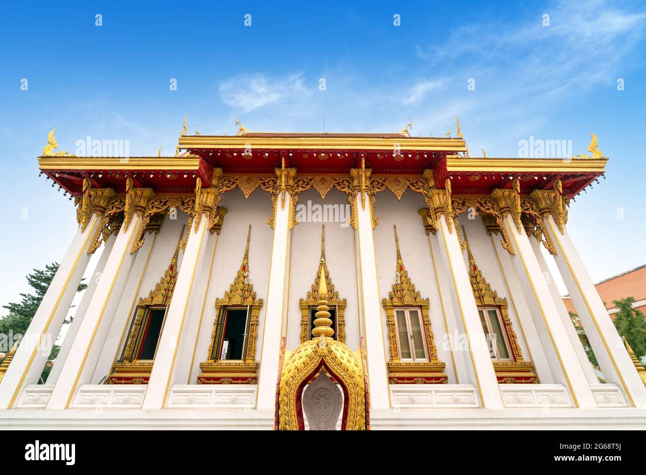 The beautiful Thai Buddhist temple is a holy place for the Thai people ...