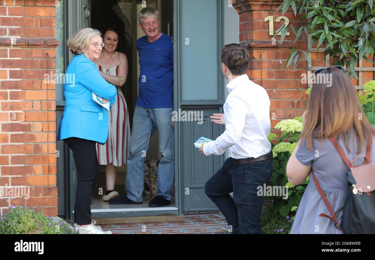 (left to right) MEP Frances Fitzgerald canvassing with Fine Gael ...