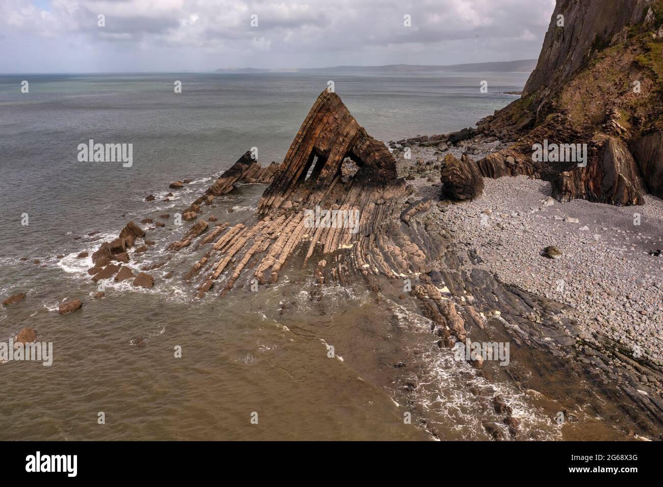 Stunning aerial drone flying landscape image of Blackchurch Rock on ...