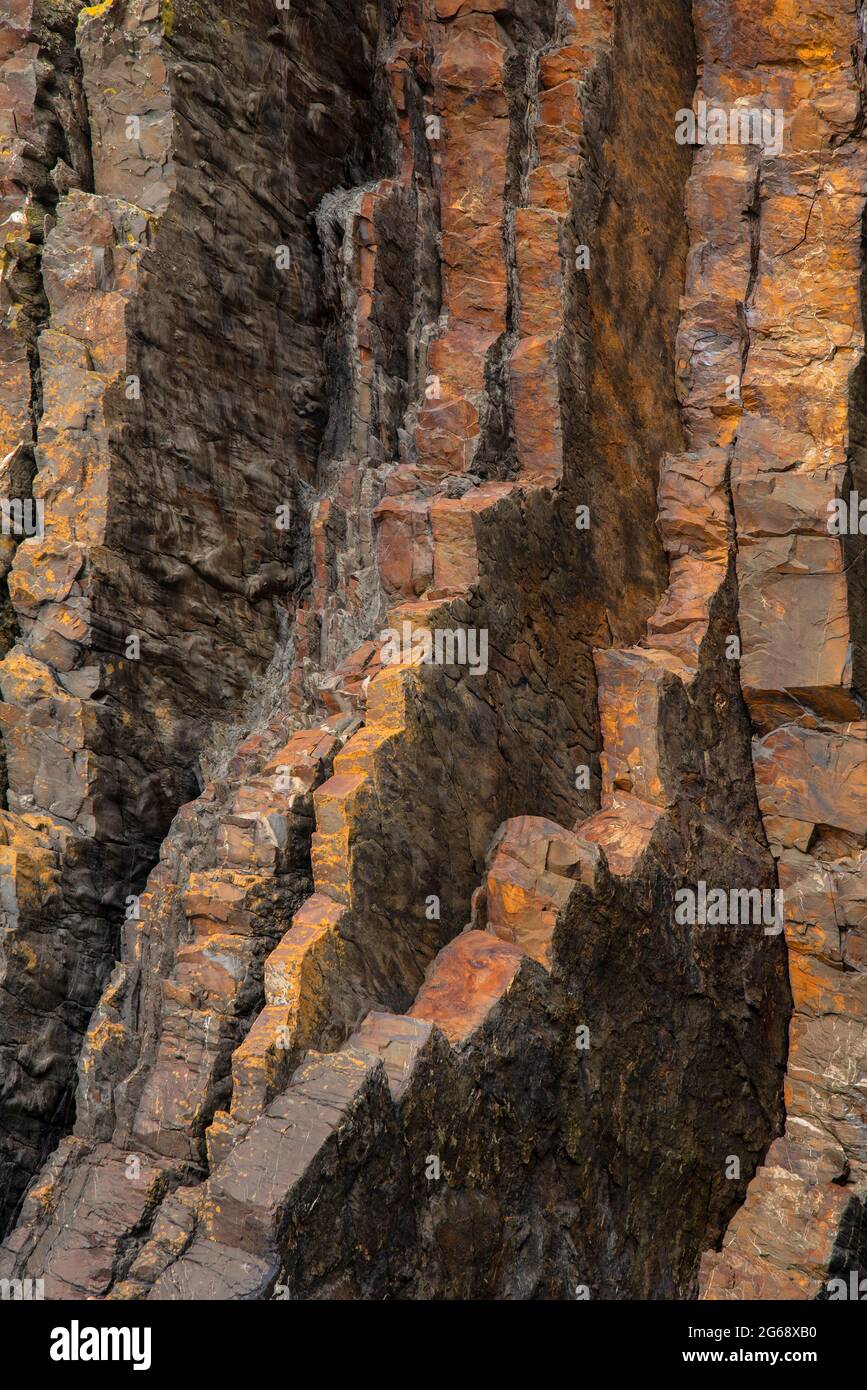 Beautiful landscape image of Blackchurch Rock on Devonian geological ...