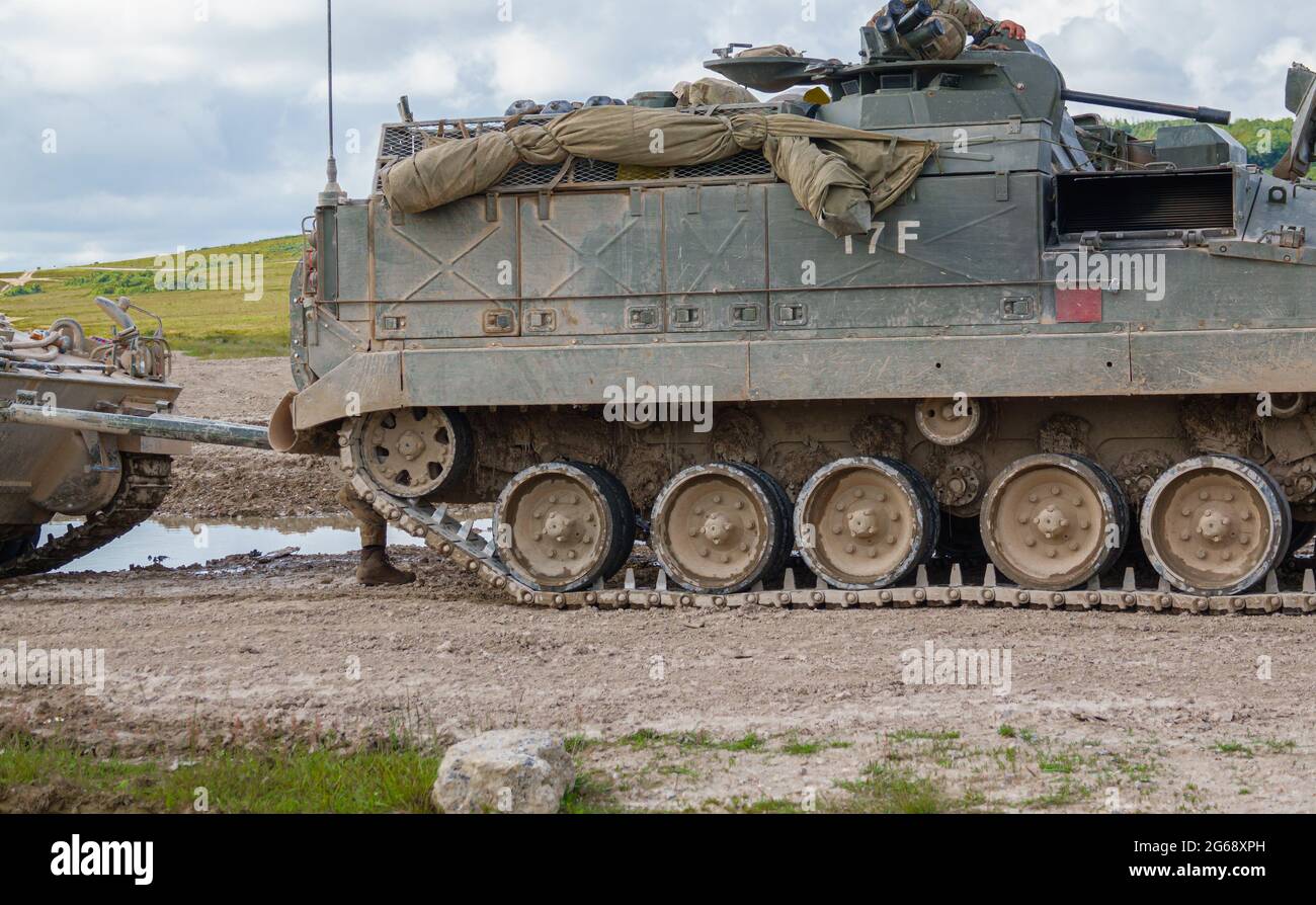 British army Warrior FV510 light infantry fighting vehicle tank being ...