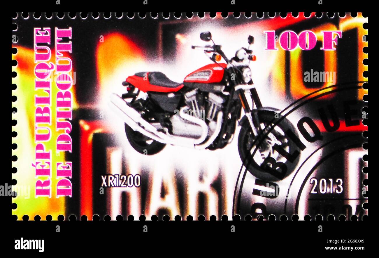 MOSCOW, RUSSIA - MARCH 28, 2020: Postage stamp printed in Djibouti ...