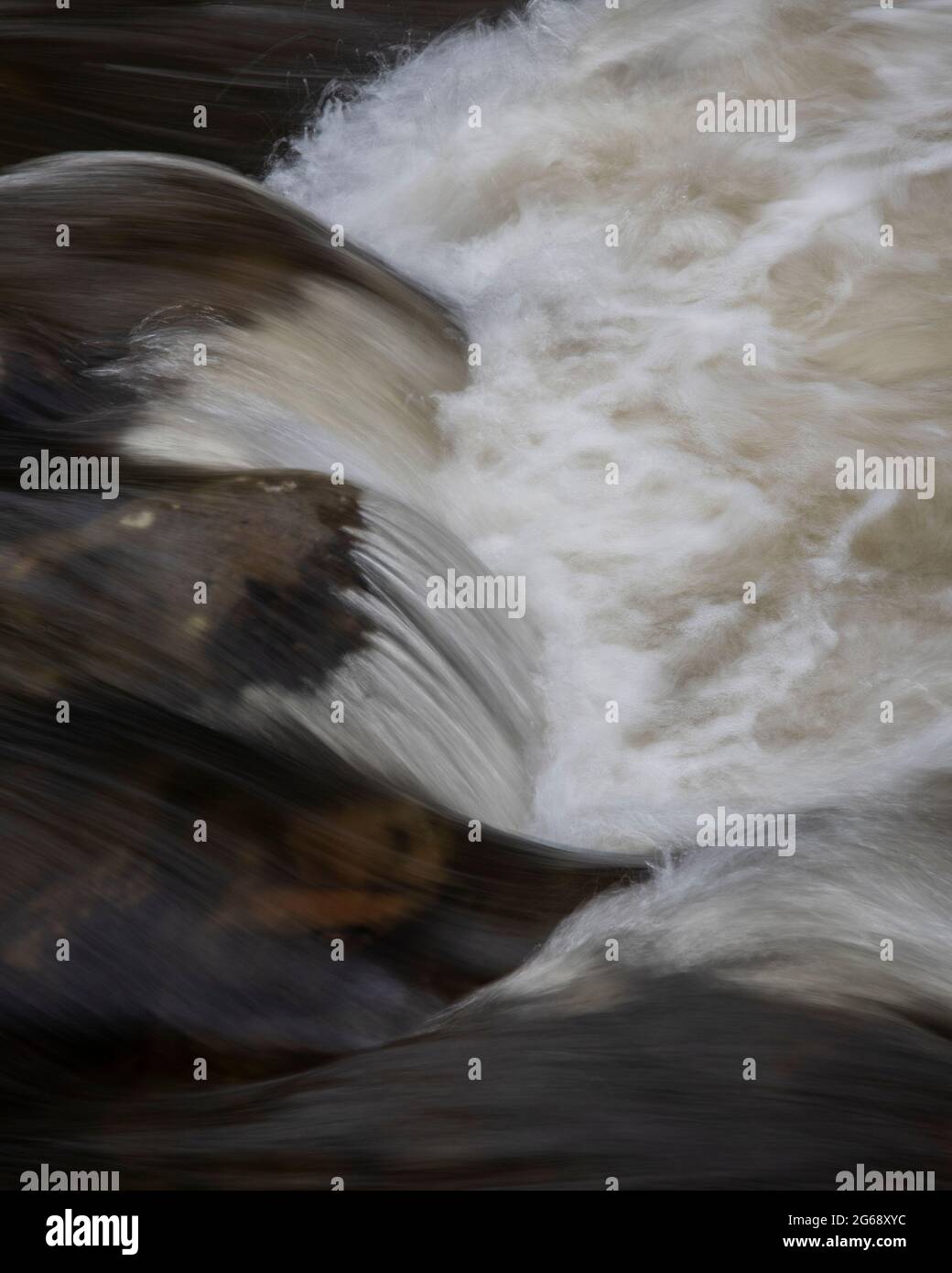 Beautiful fine art landscape image of long exposure detail of fast ...