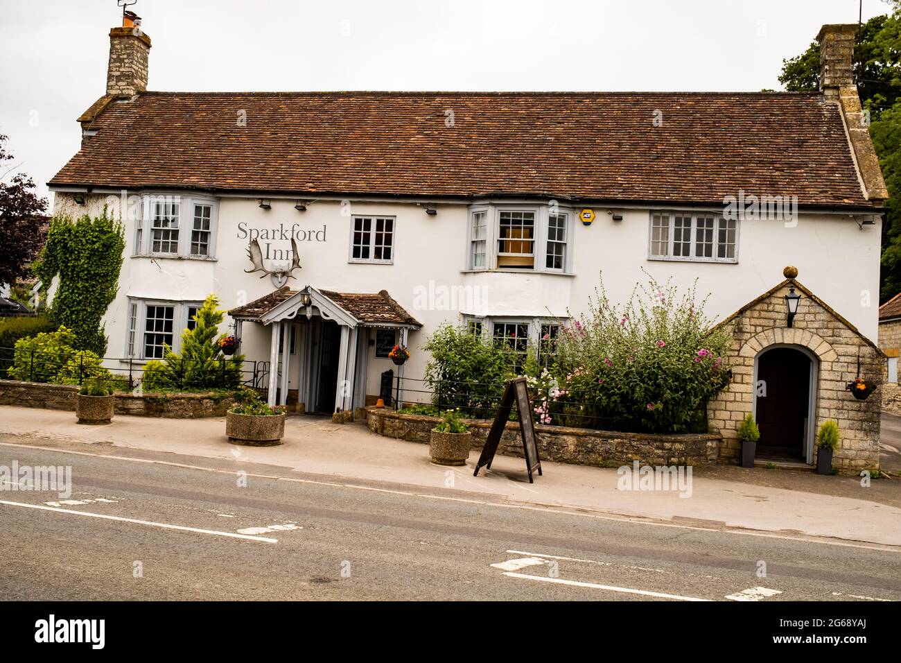 The exterior of the Sparkford Inn pub in the village of Sparkford ...