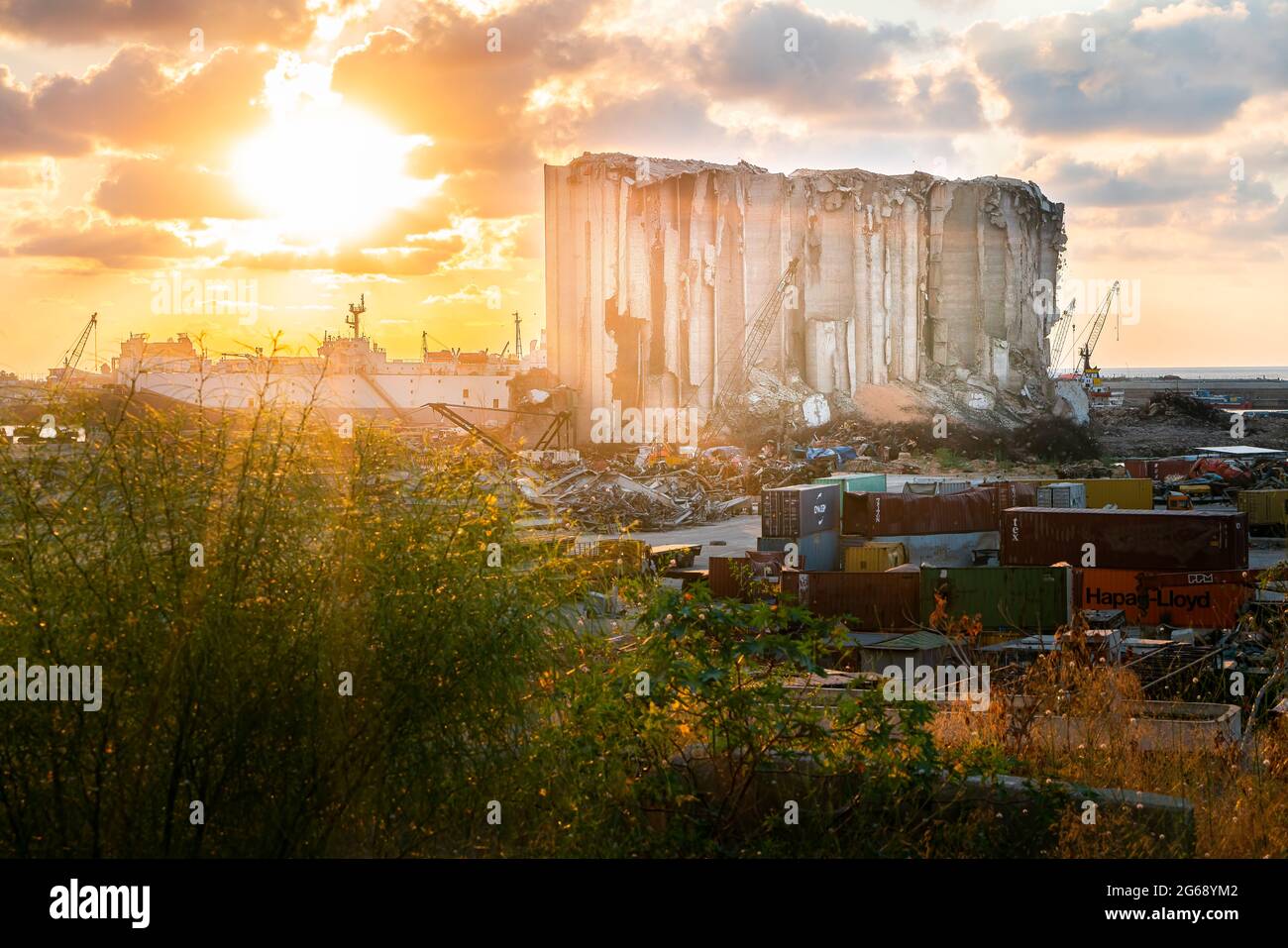Damage of the Explosion in the Harbor and Port of Beirut in Lebanon ...