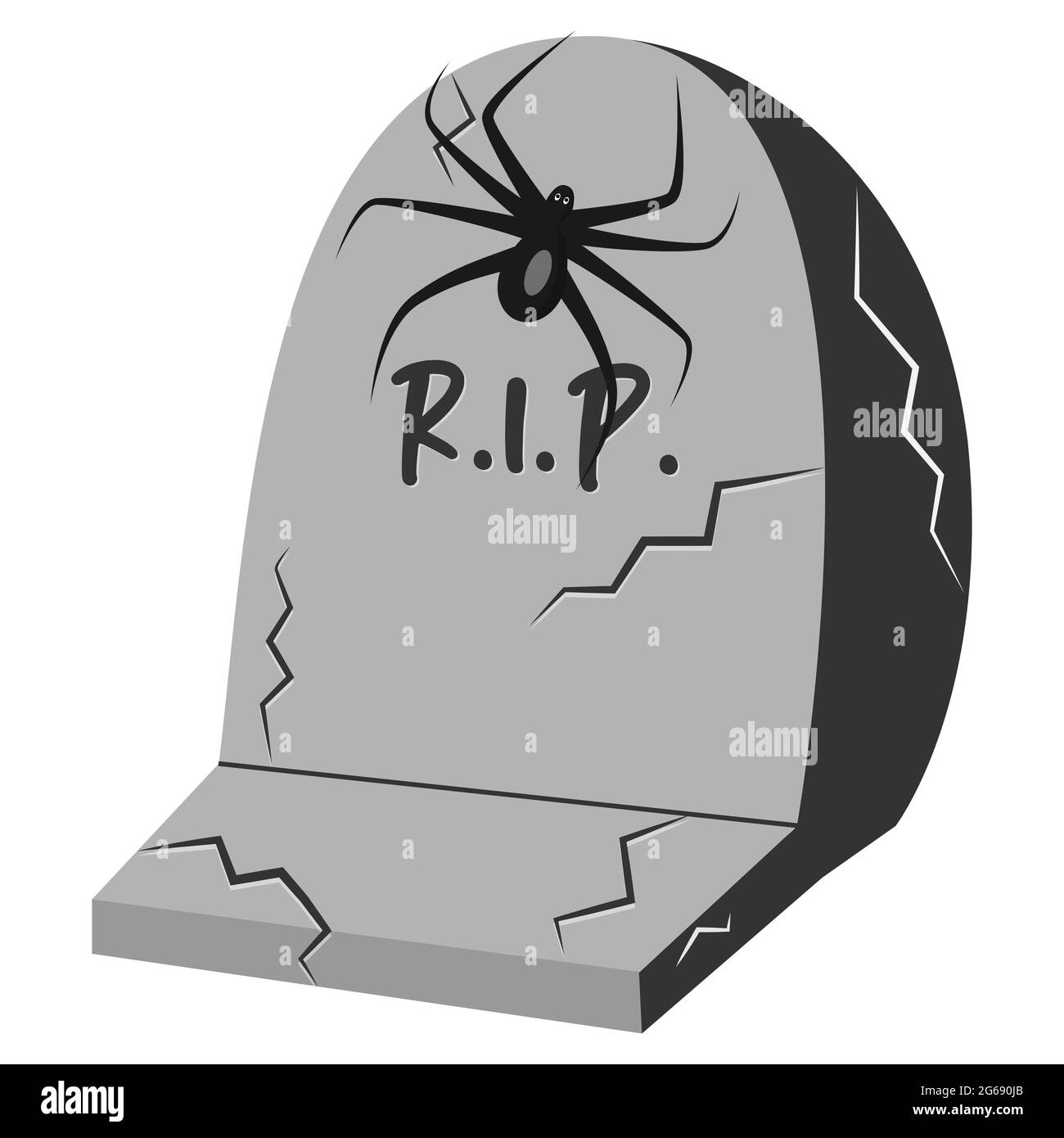 Halloween grave with text R.I.P. and spider. Vector illustration Stock ...