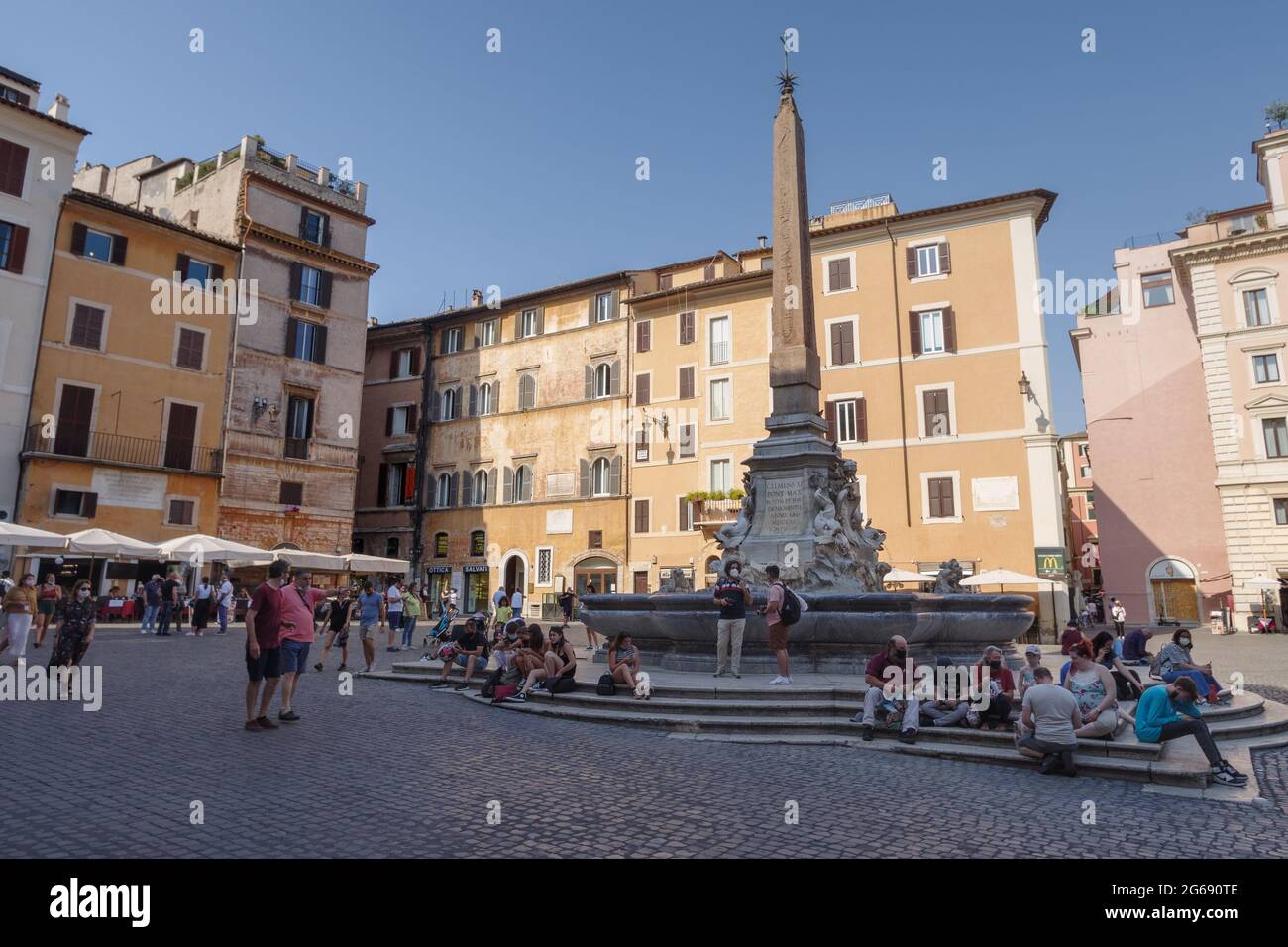 Pantheon square also known as Piazza della Rotonda with the Fountain ...