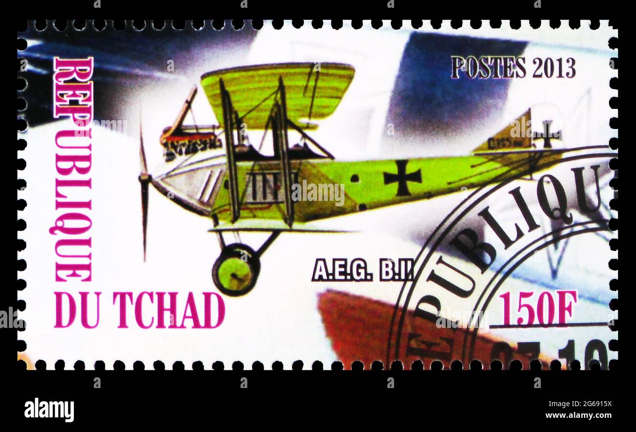 MOSCOW, RUSSIA - MARCH 28, 2020: Postage stamp printed in Chad shows ...