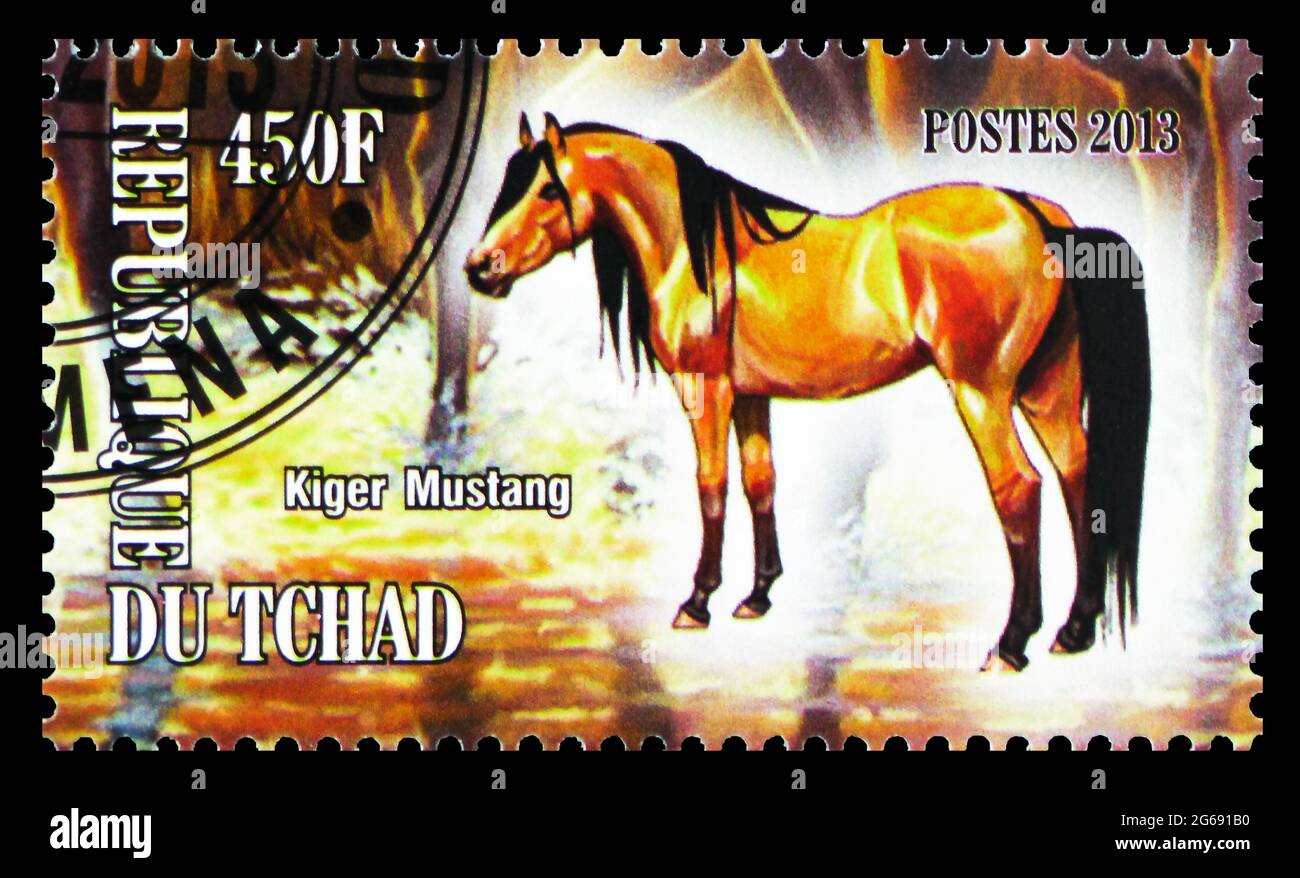 MOSCOW, RUSSIA - MARCH 28, 2020: Postage stamp printed in Chad shows ...