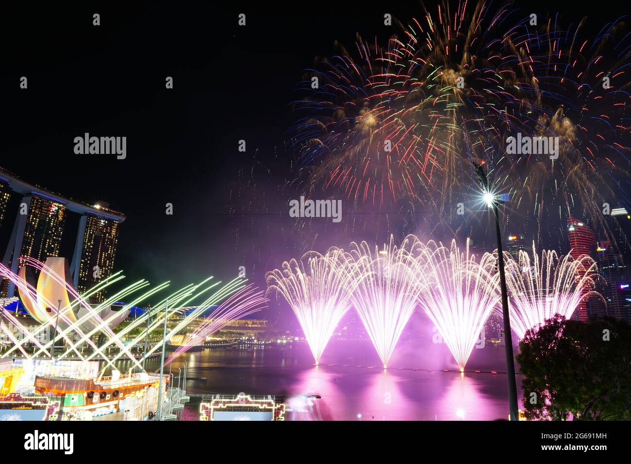 Beautiful firework during holiday celebration hi-res stock photography ...