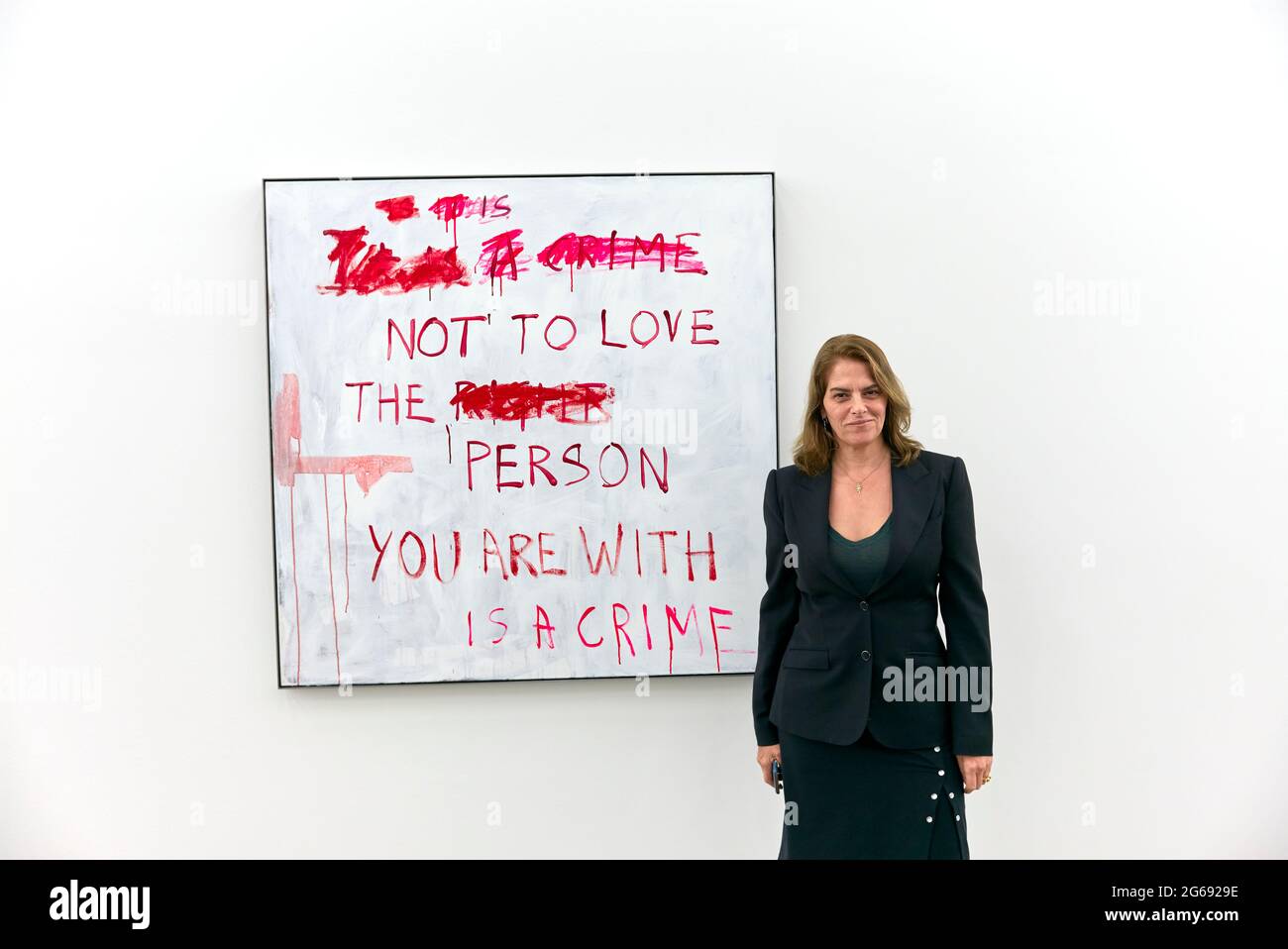 Tracey Emin poses at the opening of "A Fortnight of Tears", White Cube ...