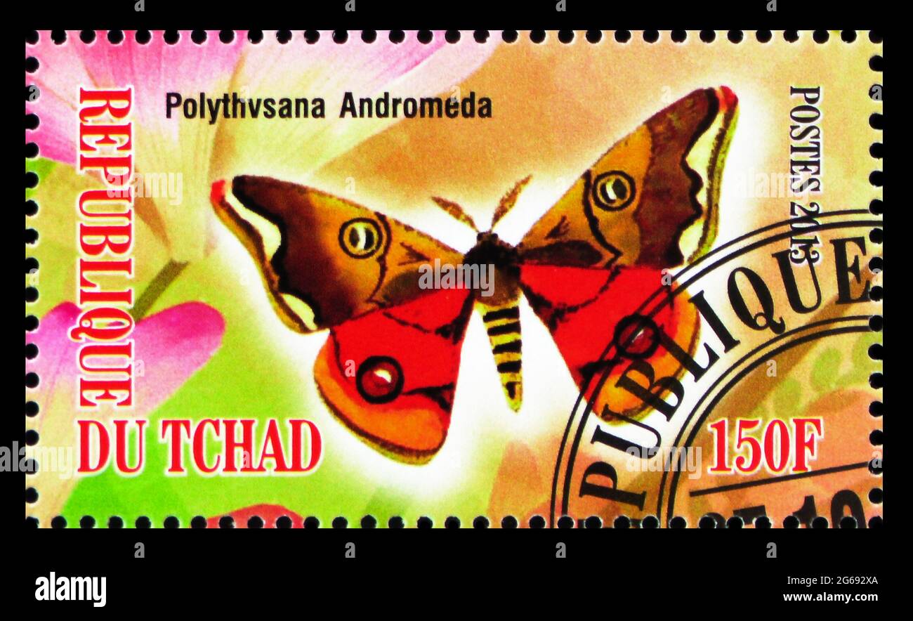 MOSCOW, RUSSIA - MARCH 28, 2020: Postage stamp printed in Chad shows ...