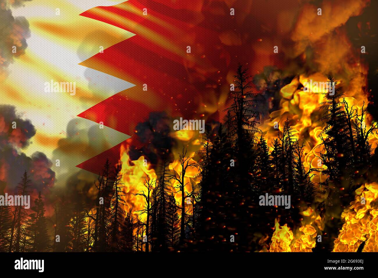 Big forest fire fight concept, natural disaster - burning fire in the ...