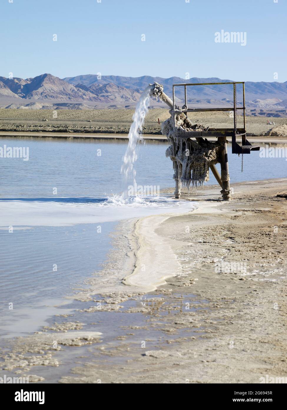 Lithium Evaporation Pond With Pump, Silver Peak, Nevada USA Stock Photo ...
