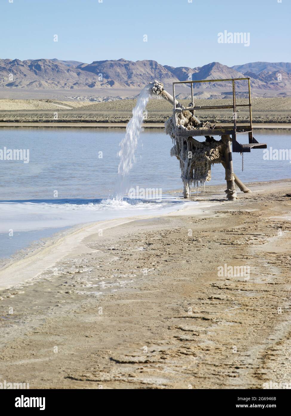 Lithium Evaporation Pond With Pump, Silver Peak, Nevada USA Stock Photo ...