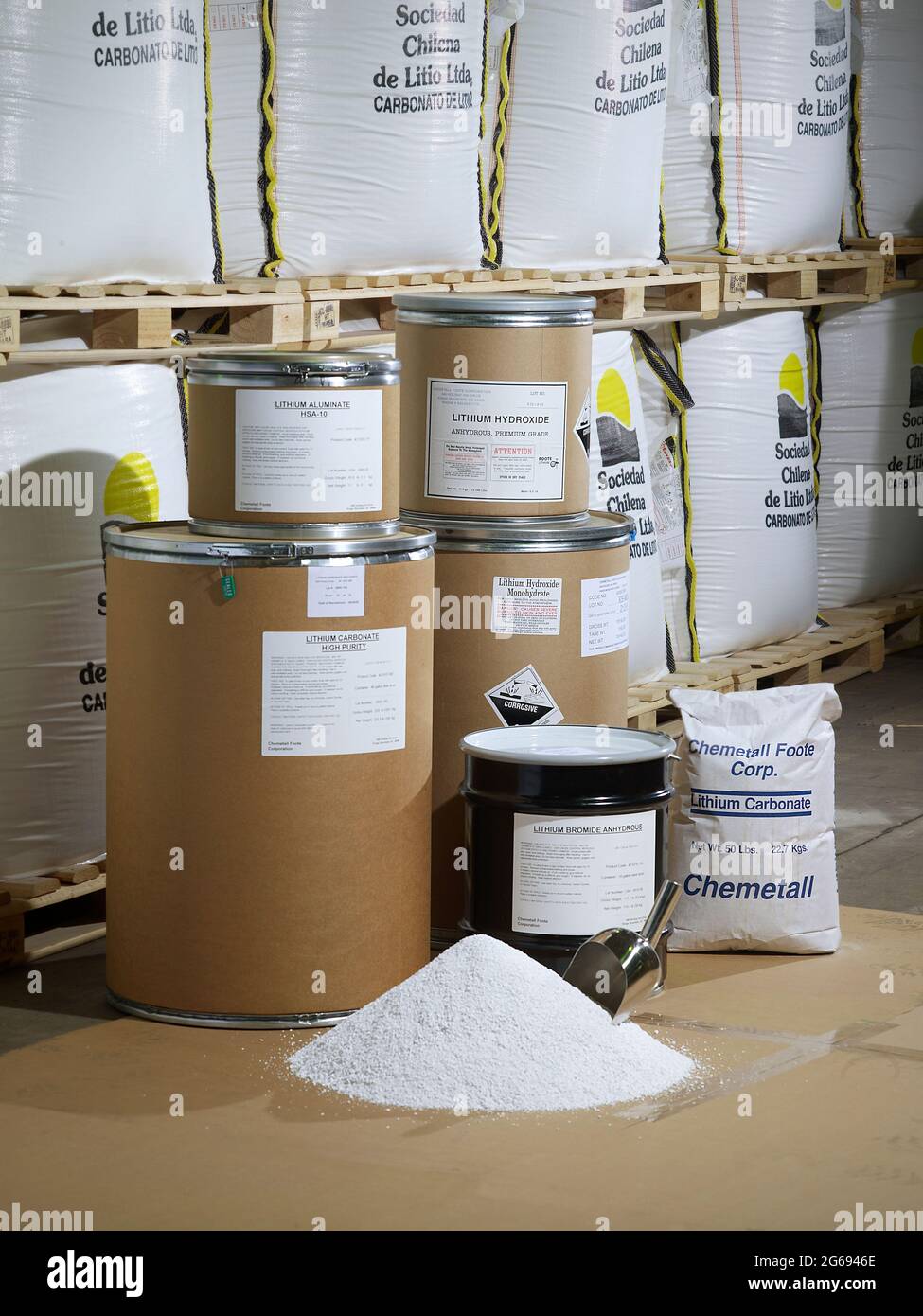 Lithium production in various forms Stock Photo - Alamy