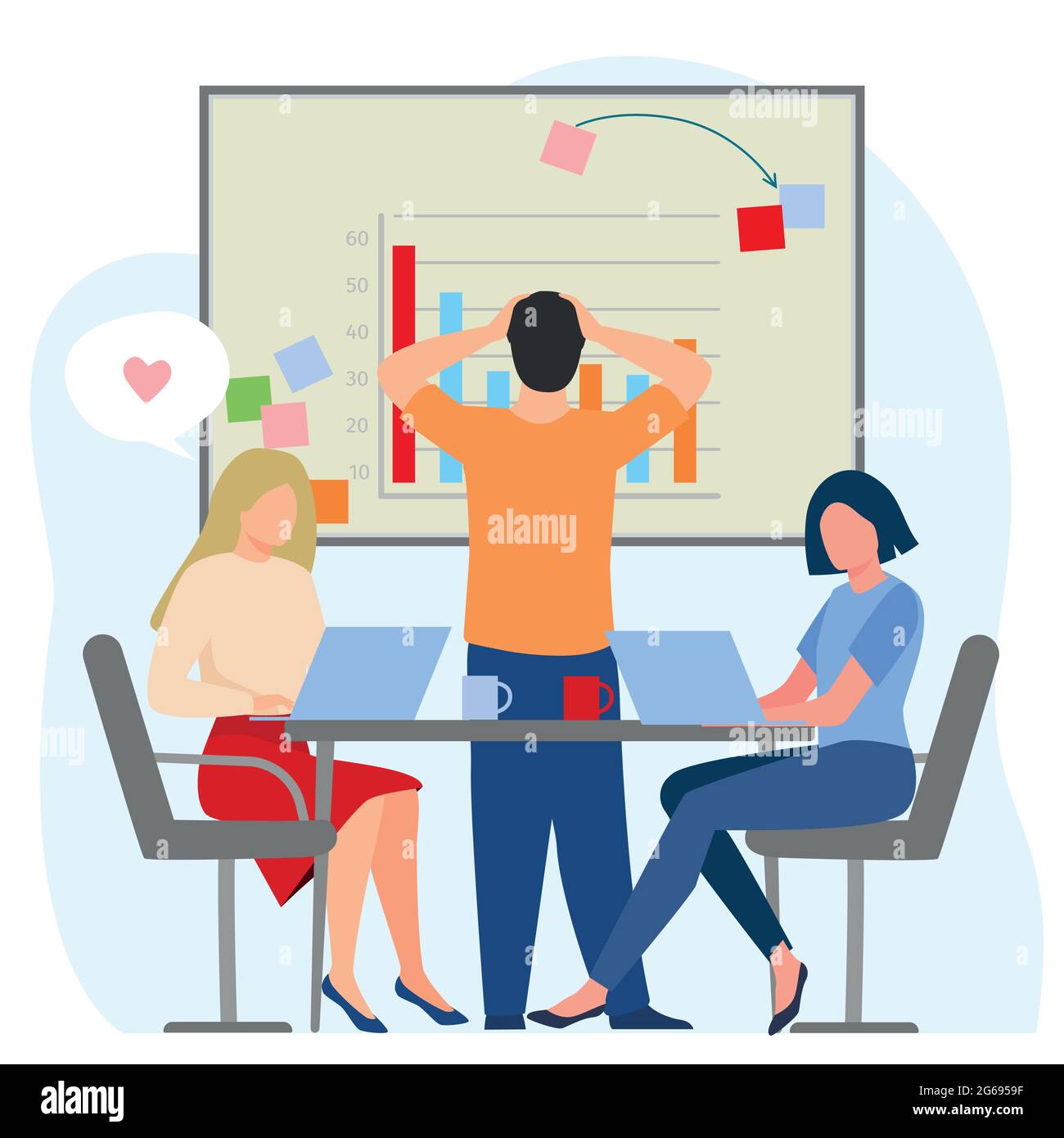 Business presentation of financial performance to the team - Vector ...