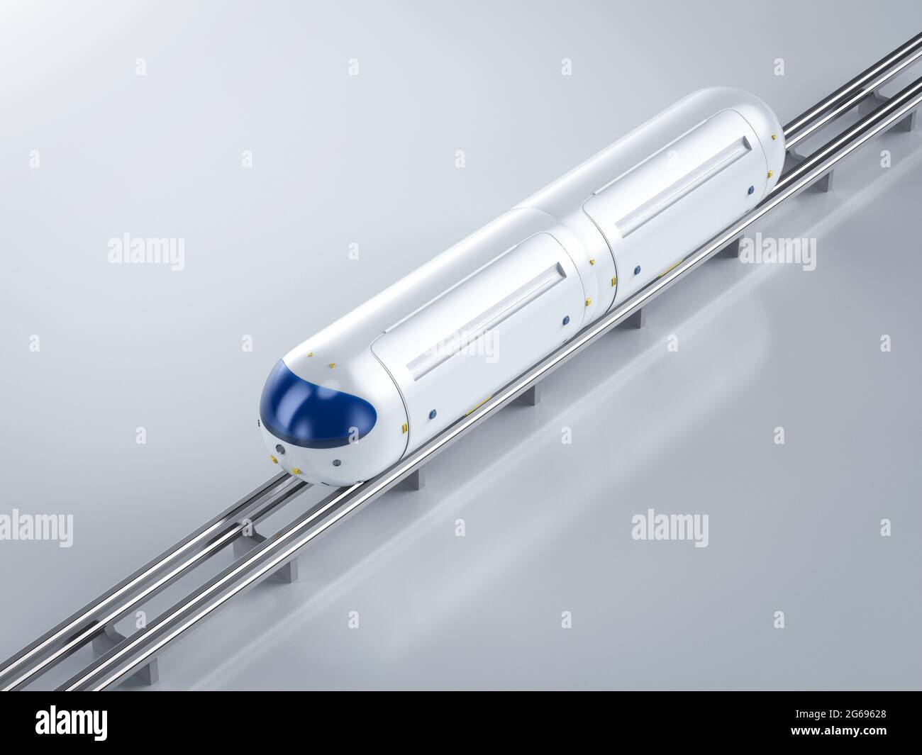 Transportation technology with 3d rendering high speed automation train ...