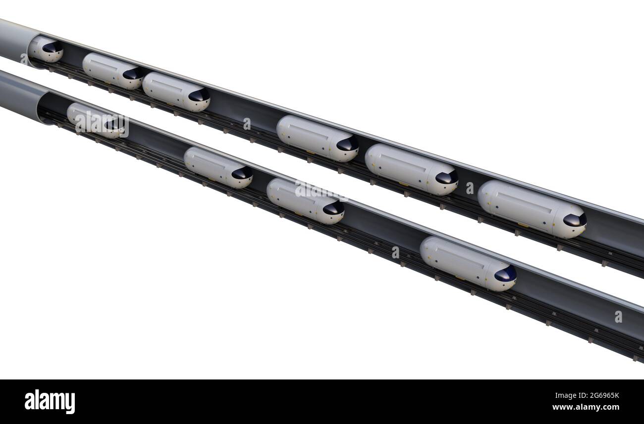 Transportation technology with 3d rendering high speed automation train ...