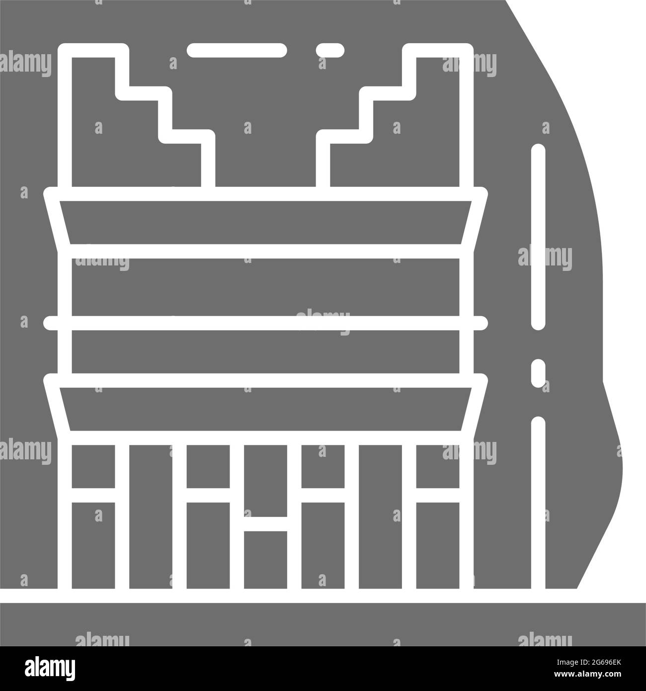 Madain Saleh, landmark of Al-Hejaz, Saudi Arabia gray icon Stock Vector ...