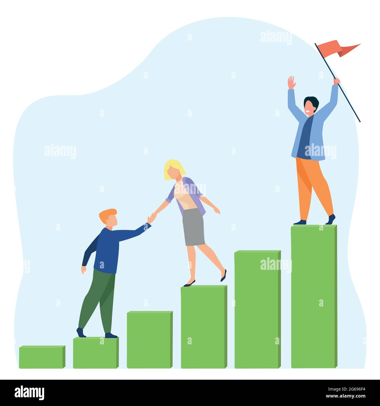 Financial success of the team of top managers, friendly staff - Vector ...