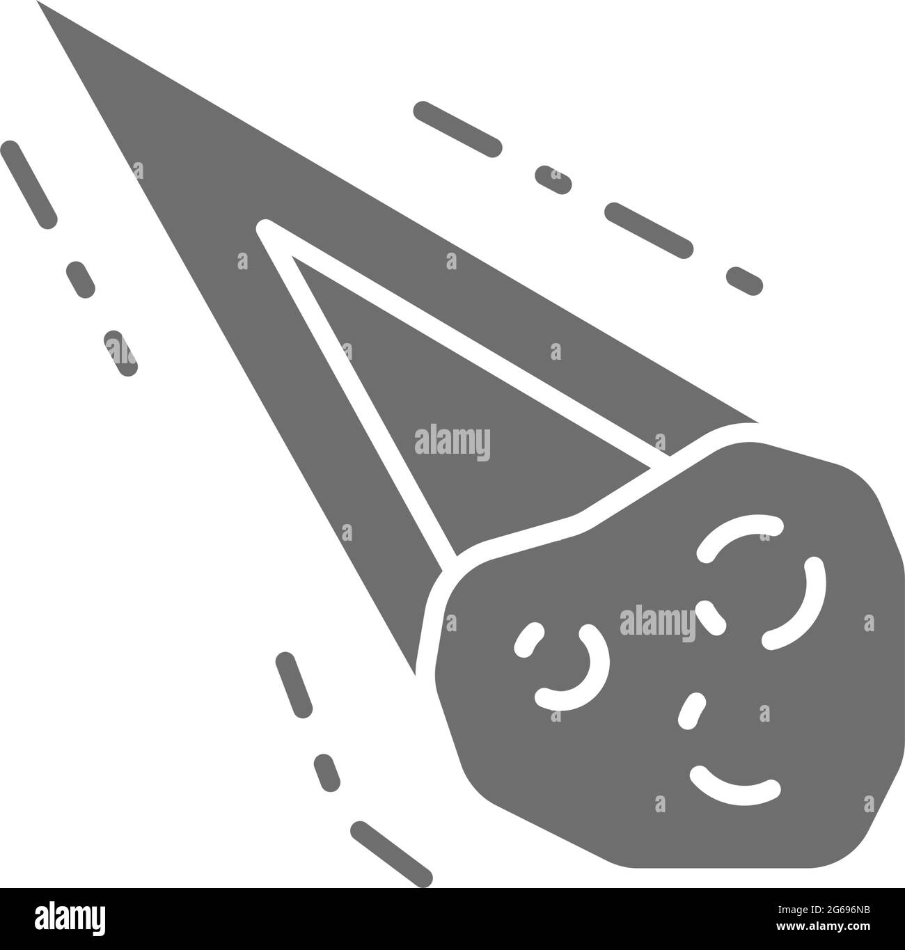 Vector meteorite, comet, asteroid, meteor gray icon Stock Vector Image ...