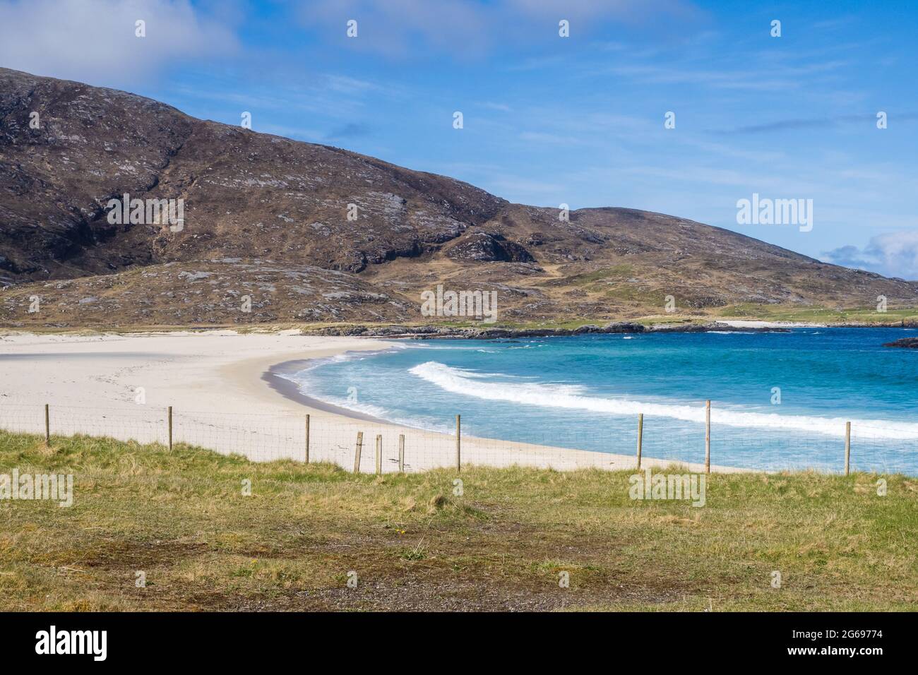 On the Hebridean Way at Borve. Barra is an island in the Outer Hebrides ...