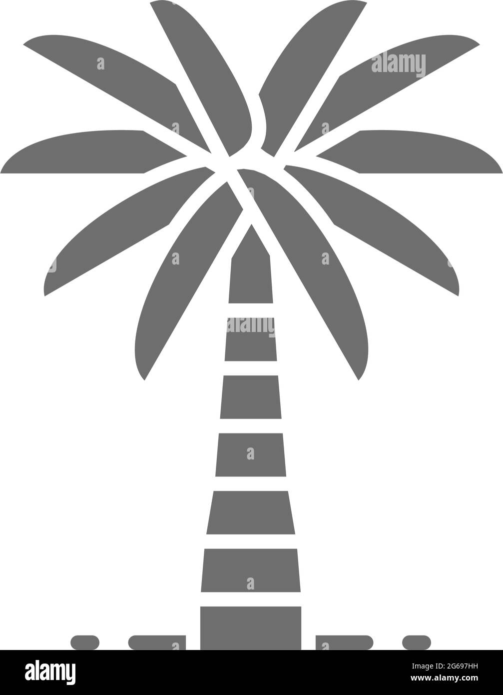 Coconut palm tree gray icon. Isolated on white background Stock Vector ...