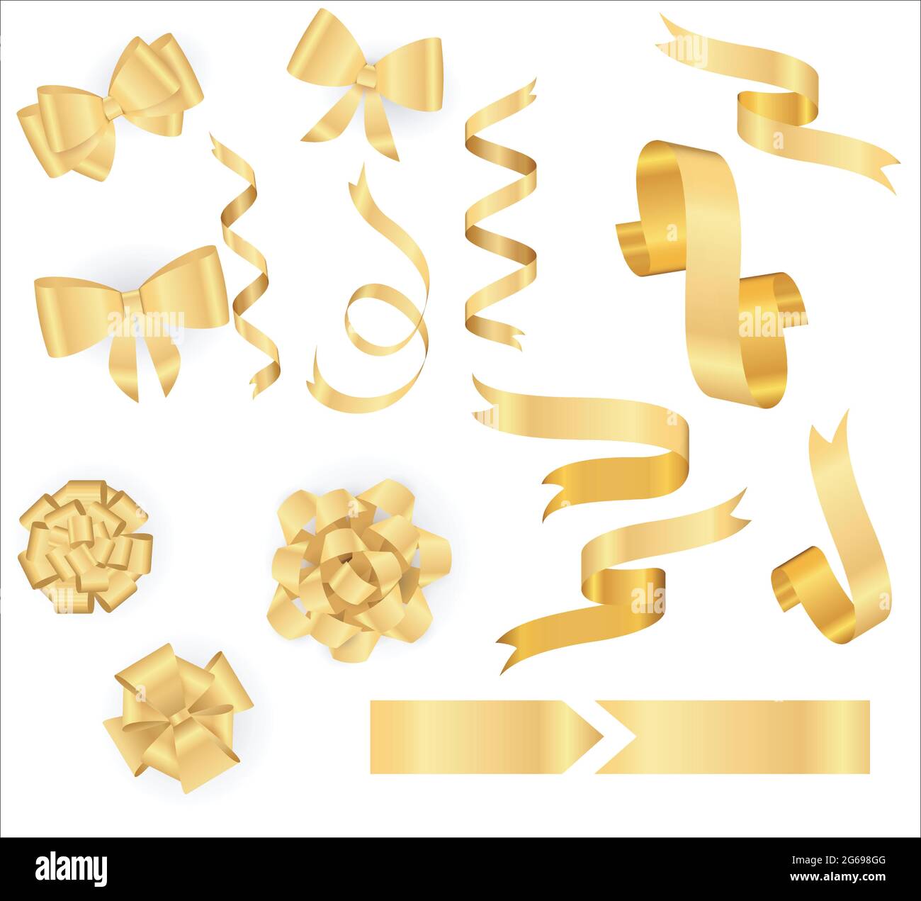 Golden ribbons collection Stock Vector Image & Art - Alamy