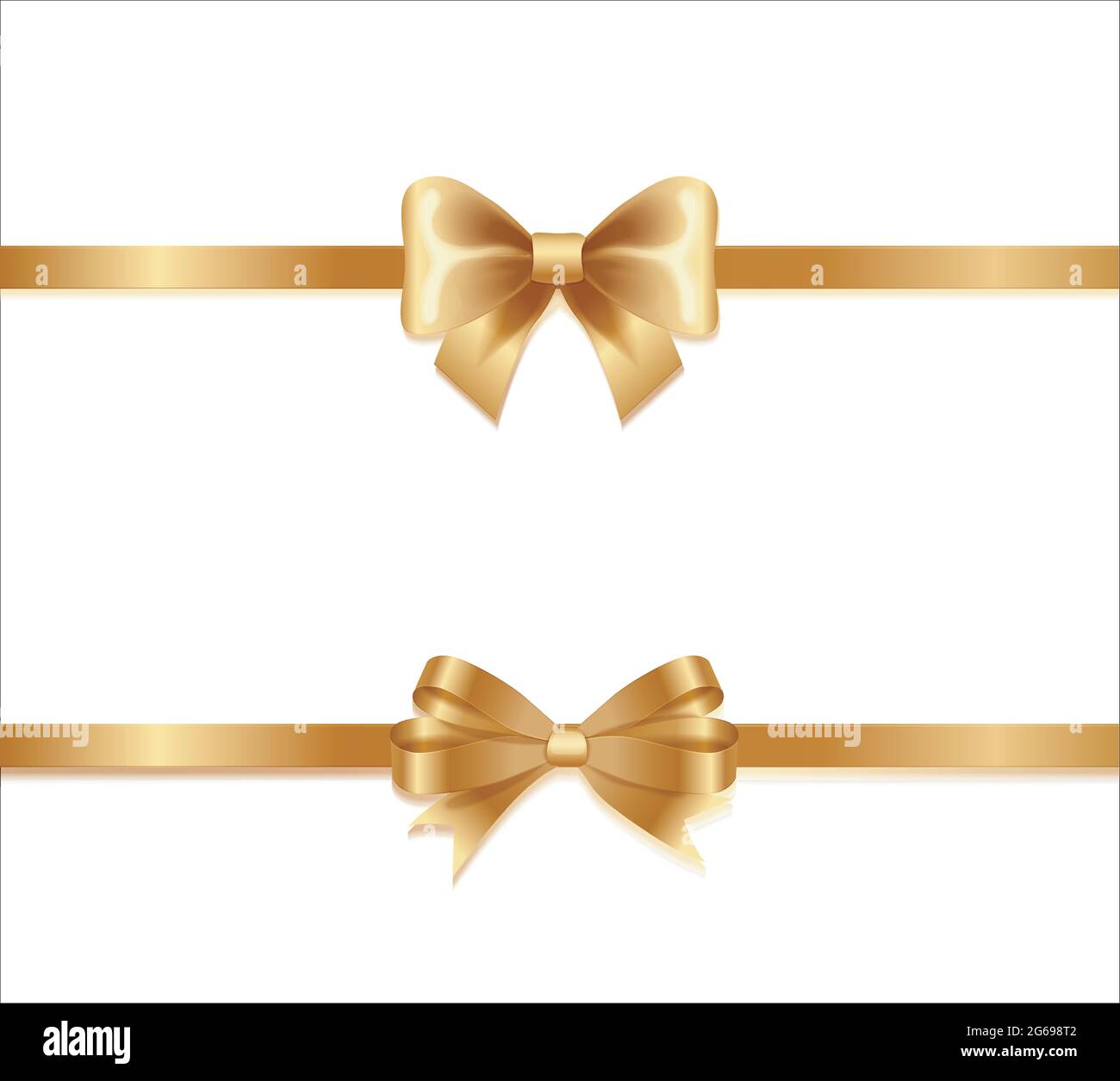 Golden ribbons collection with horizontal yellow ribbon Stock Vector ...