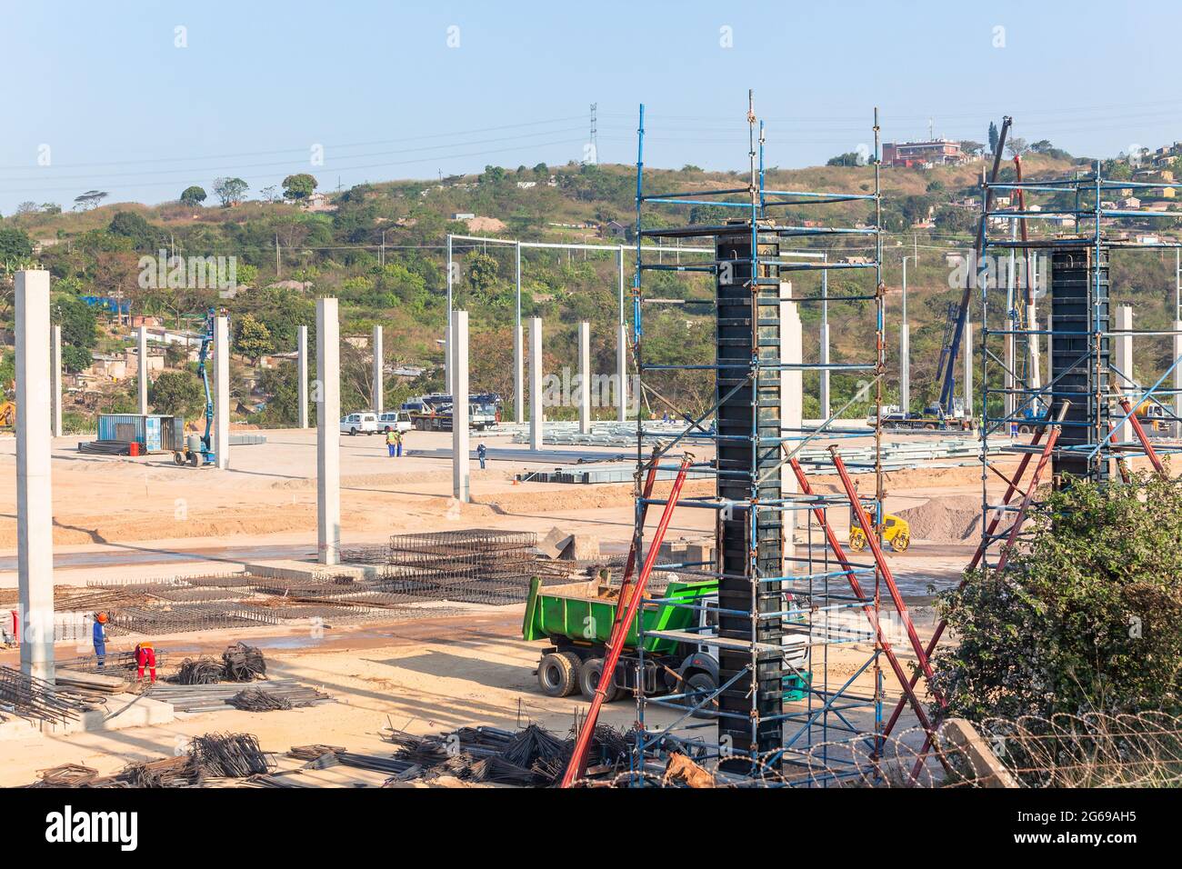 Development of new factory warehouse early construction building phase ...