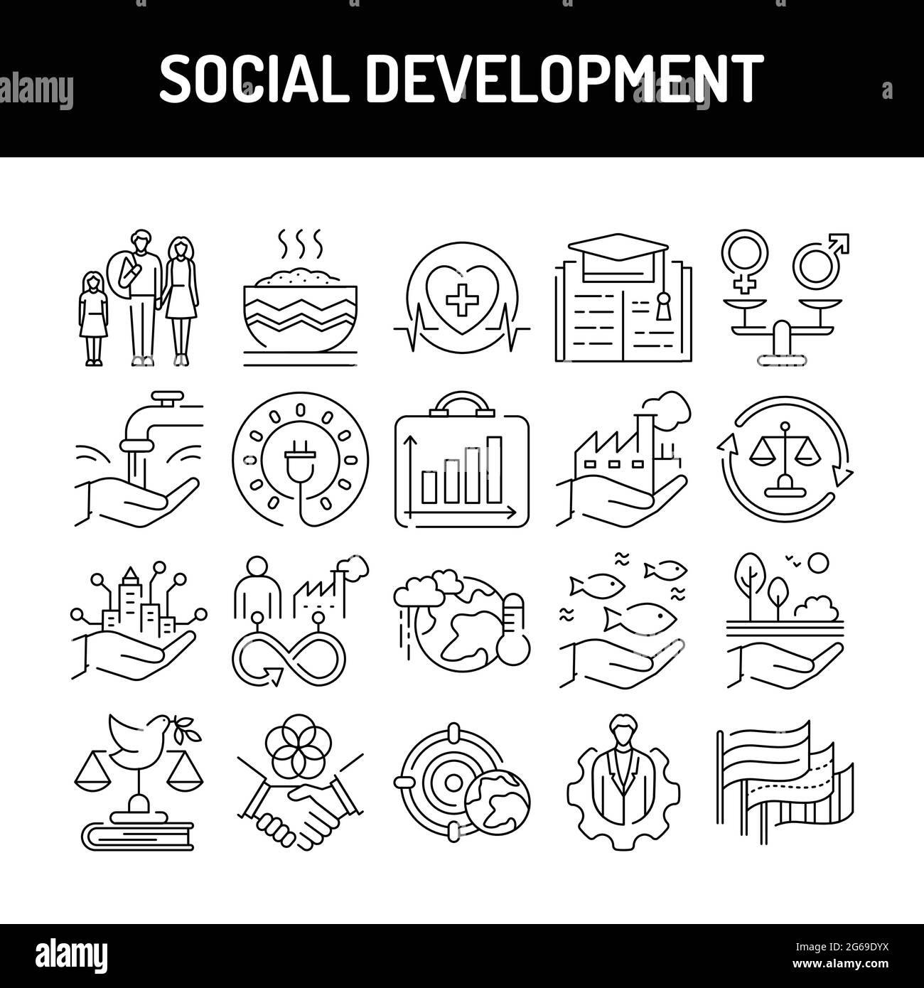 Corporate social responsibility sign. Sustainable Development Goals ...