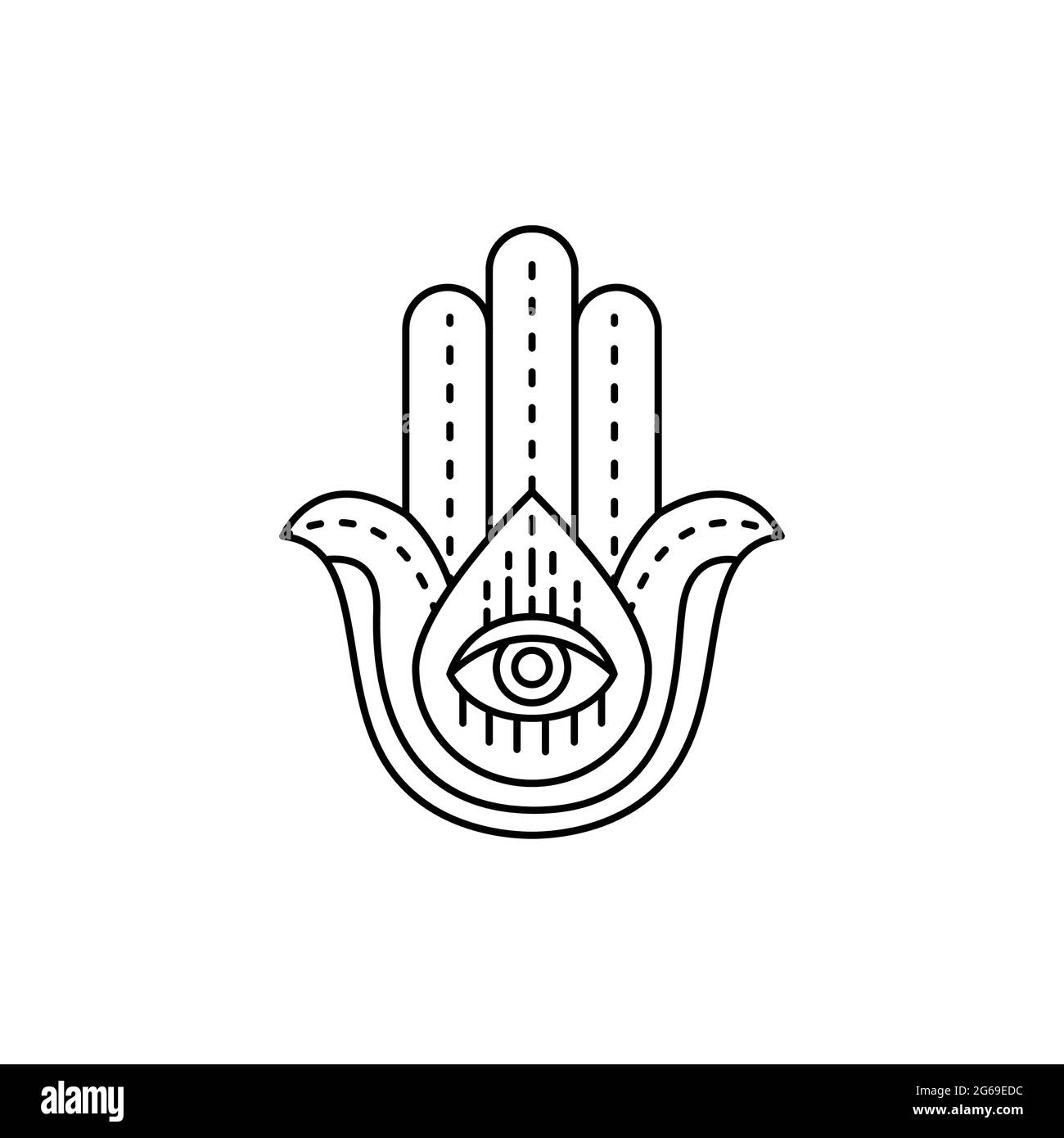 Mandala Color Line Icon Isolated Vector Element Outline Pictogram For