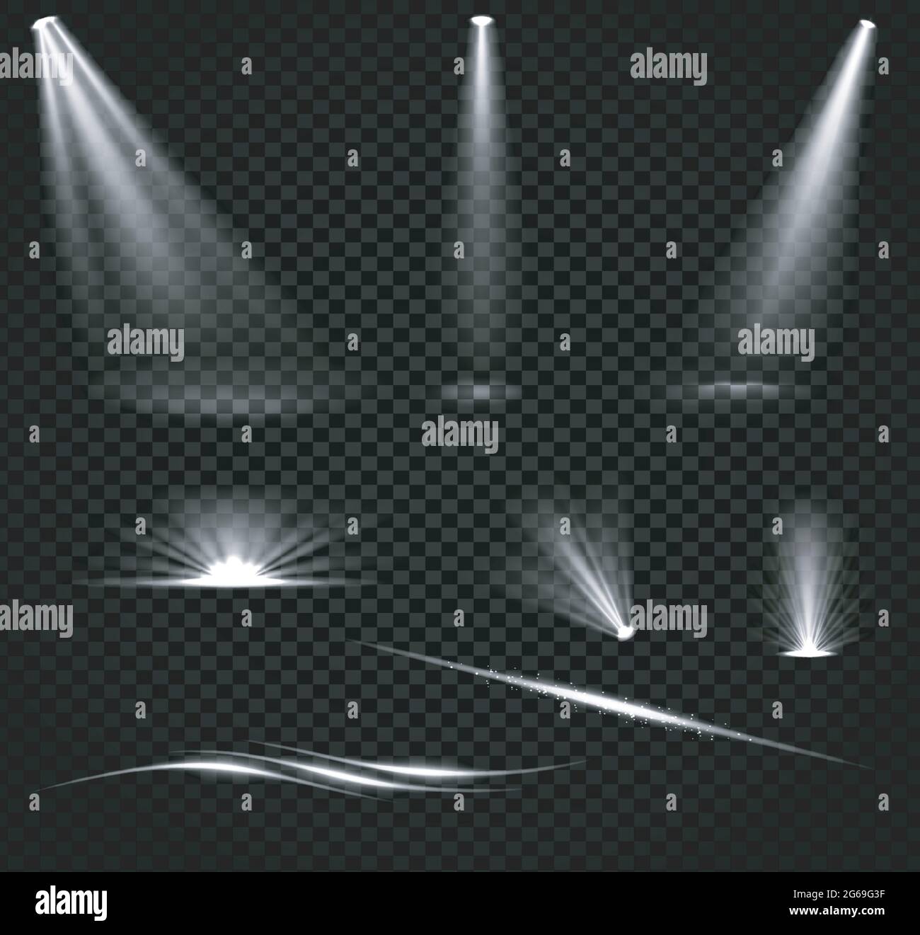 Bright lighting with spotlights. Scene illumination effects Stock ...