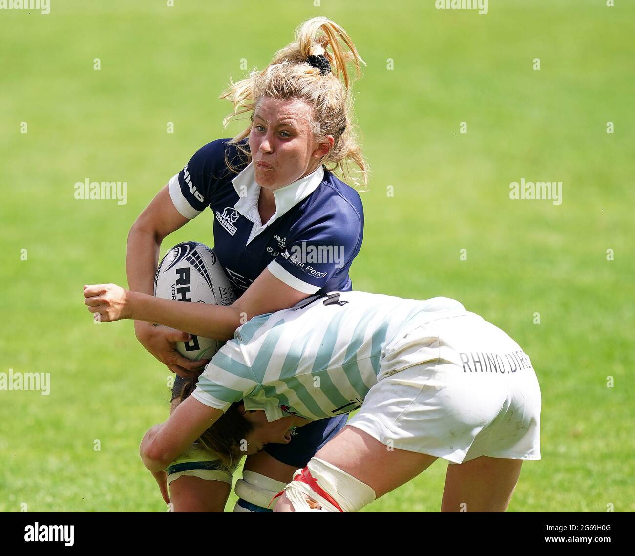 Oxford's Alex Travers (left) and Cambridge's Fiona Shuttleworth in ...