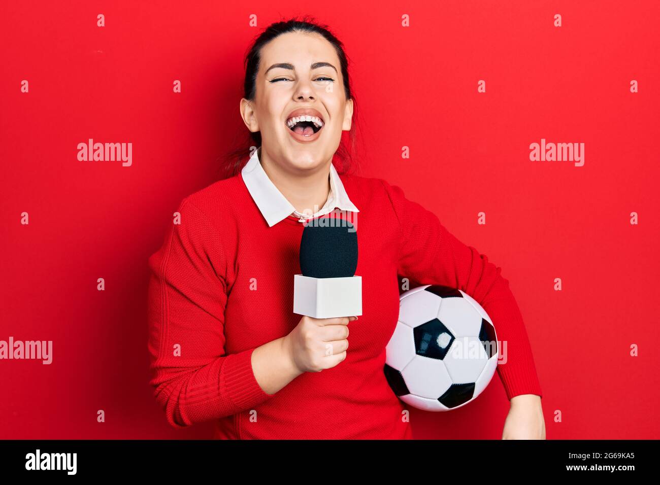 Female football reporter hi-res stock photography and images - Alamy