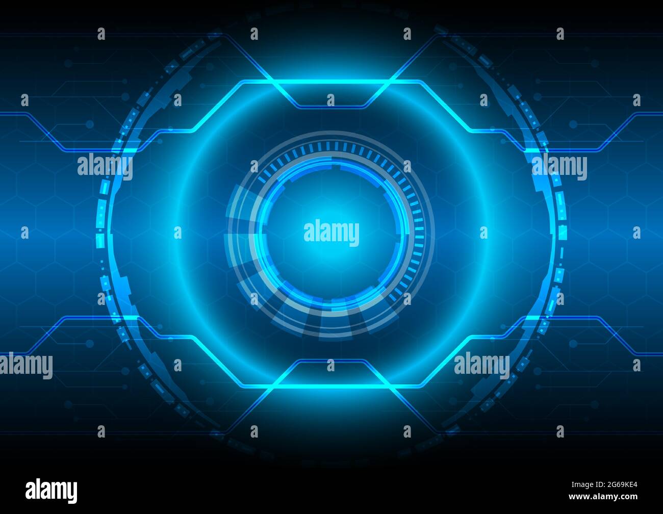 Hexagon screen. Futuristic Sci-Fi glowing HUD circle and sphere ...