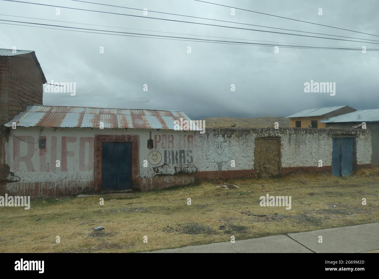 houses in the mountains in Peru clouds storm stormy weather old ...