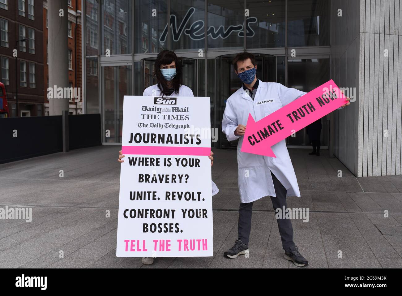 London, UK. 4th July, 2021. "Free the Press" action by Extinction ...