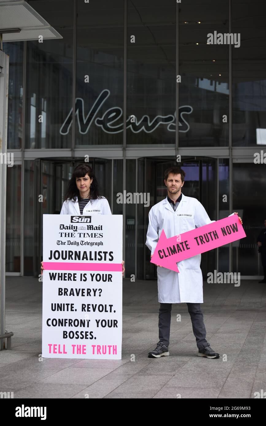 London, UK. 4th July, 2021. "Free the Press" action by Extinction ...