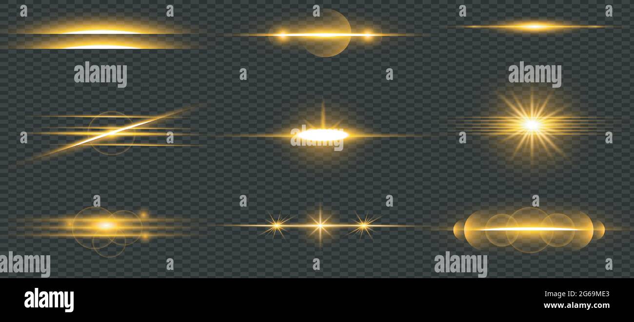 Lens Flare Set. Shining Collection on transparent background Stock ...