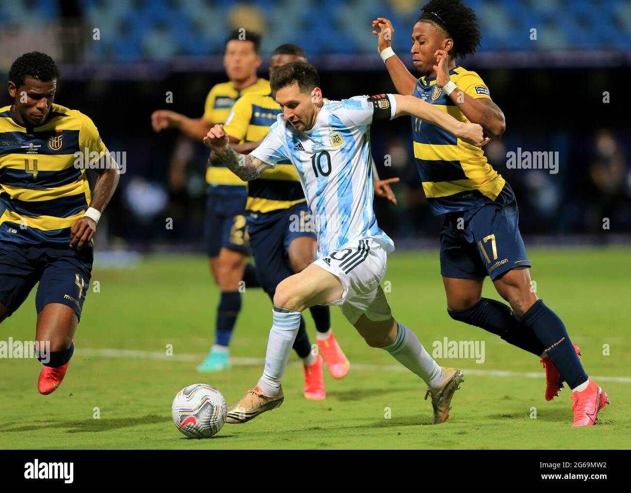 GOIANIA, BRAZIL - JULY 03: Lionel Messi of Argentina competes for the ...