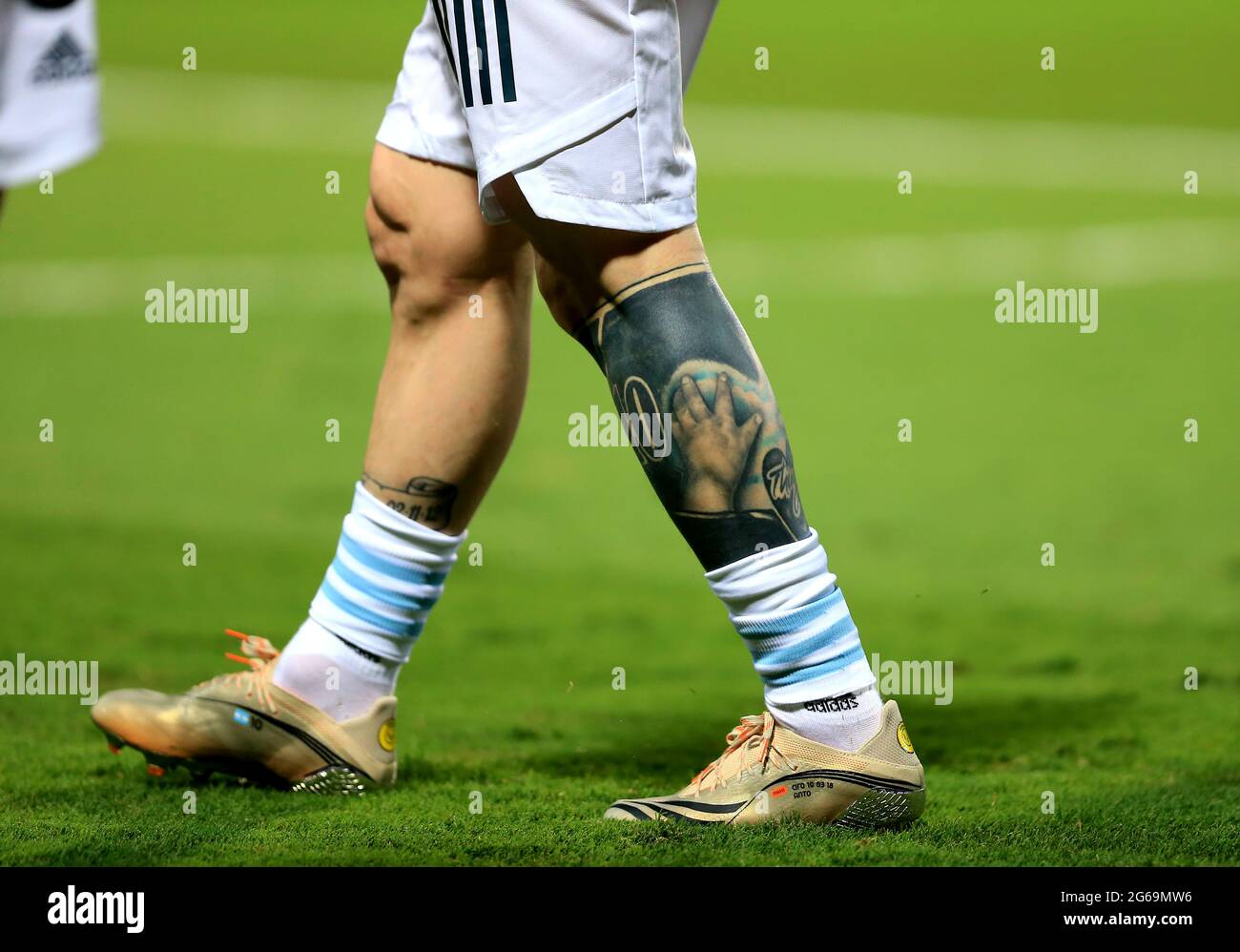 GOIANIA, BRAZIL - JULY 03: Lionel Messi of Argentina in warm up ,during ...